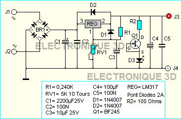 ELECTRONIQUE 3D Alimentation stabilisée Le LM